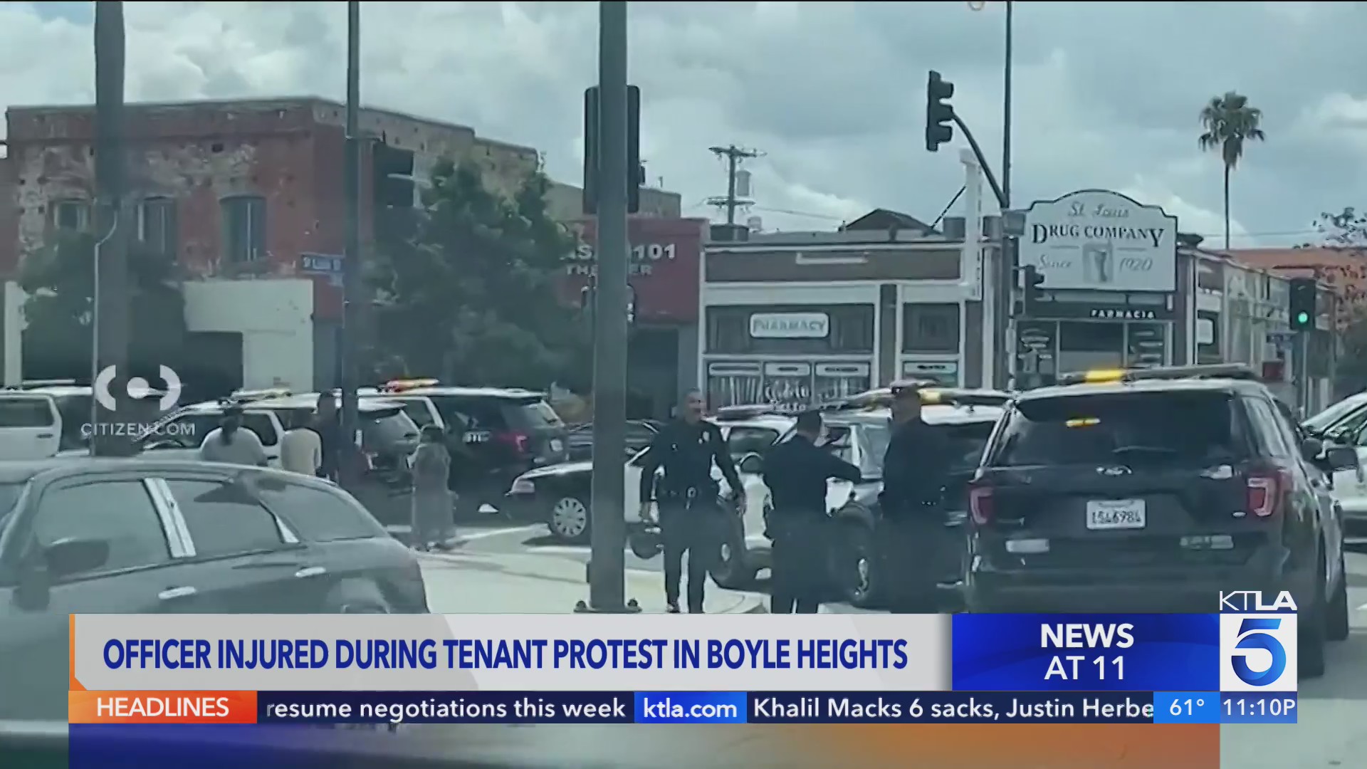 Officer injured during Boyle Heights tenant protest – KTLA